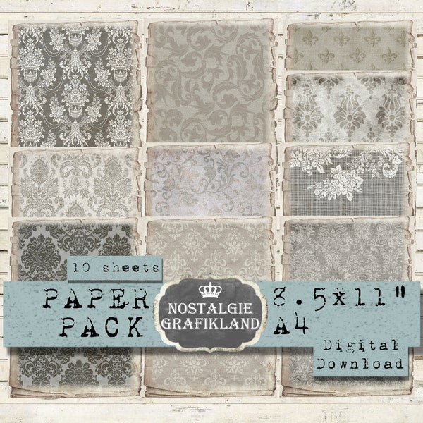 Grey Paper Pack - Etsy