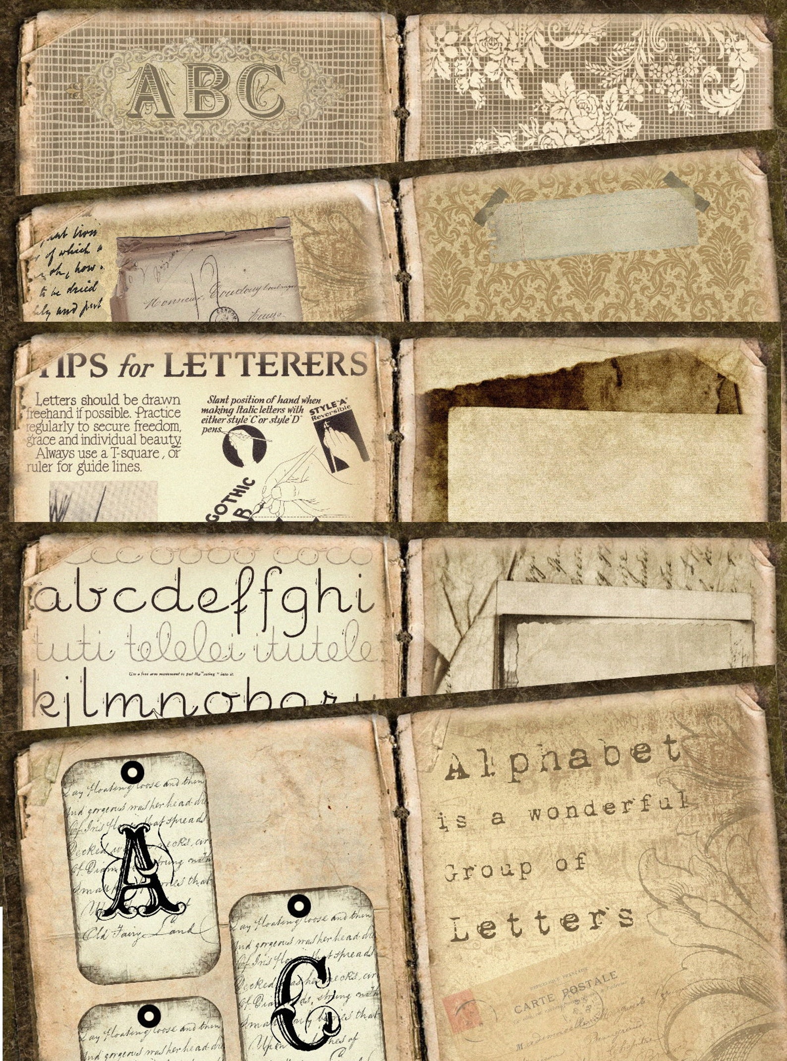 ALPHABET Journal Pages Typography ABC Letter Printable Book - Etsy