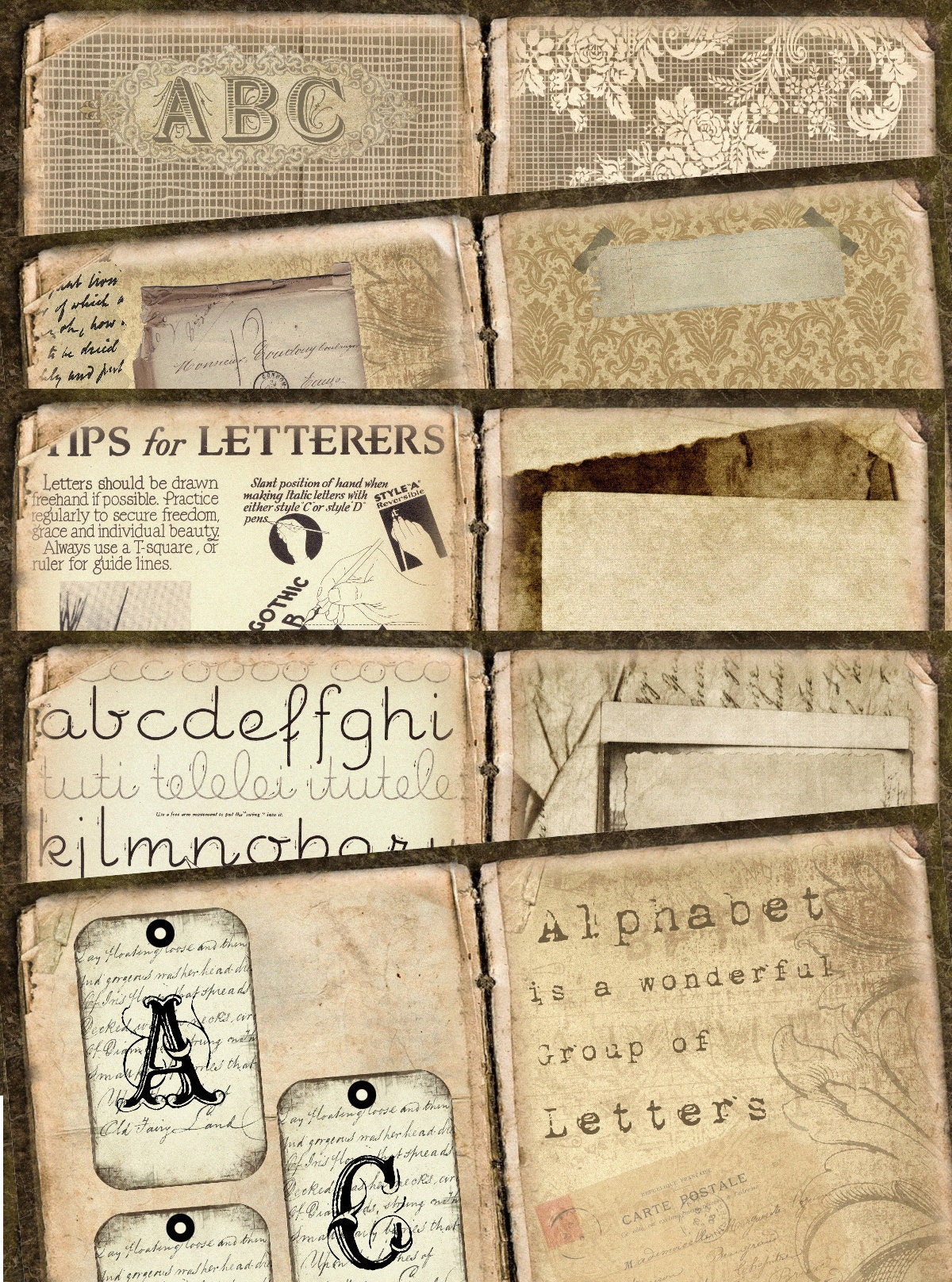 ALPHABET Journal Pages Typography ABC Letter Printable Book - Etsy