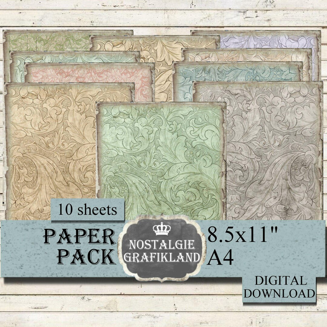 BAROQUE Printable Shabby Chic Papers Digital Paper Pack Ornaments ...