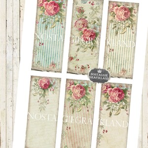 Shabby Chic Bookmarks Printable Journaling Bookmark Embellishments ...