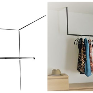 Ceiling Clothes Rack// Clothing Rack // Ceiling Rack // Ceiling Storage ...