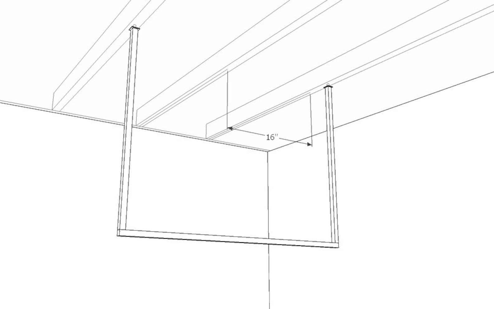 Ceiling Clothes Rack// Clothing Rack // Ceiling Rack // Ceiling Storage ...