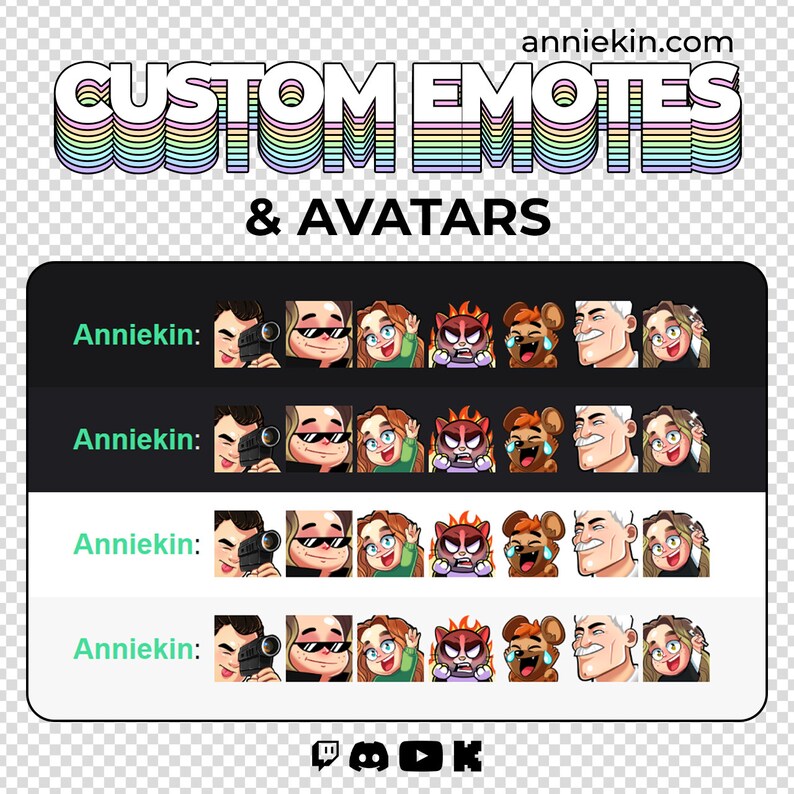 Custom Twitch Emotes & Avatars Hand Drawn Custom Made to Order - Etsy
