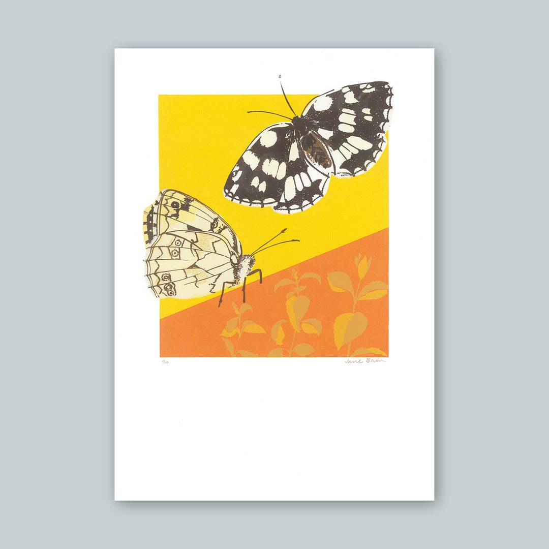 Marbled White Butterfly Original Screen Print - Etsy