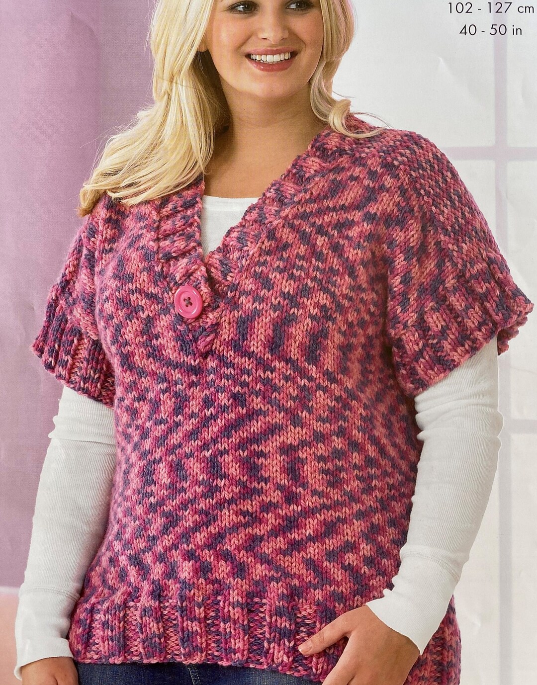 Ladies Summer Jacket or Cardigan Pattern. Womens Knitted V Neck Top or ...