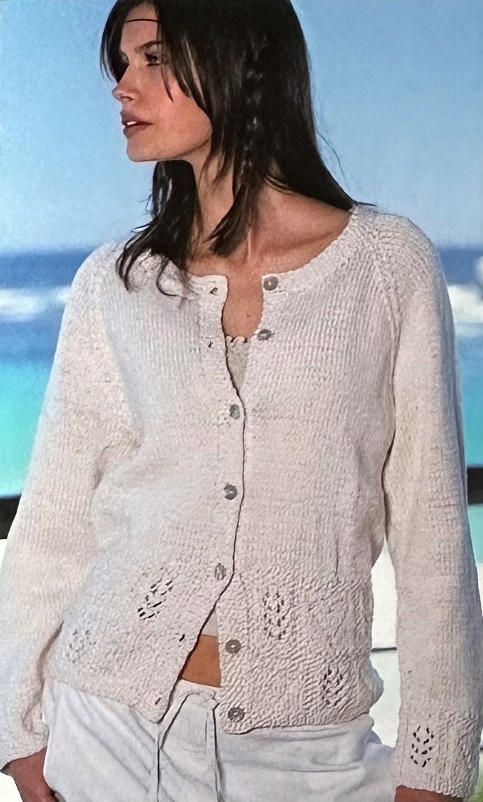 Ladies Summer Cardigan Knitting Pattern. Classic Light Summer Pure ...