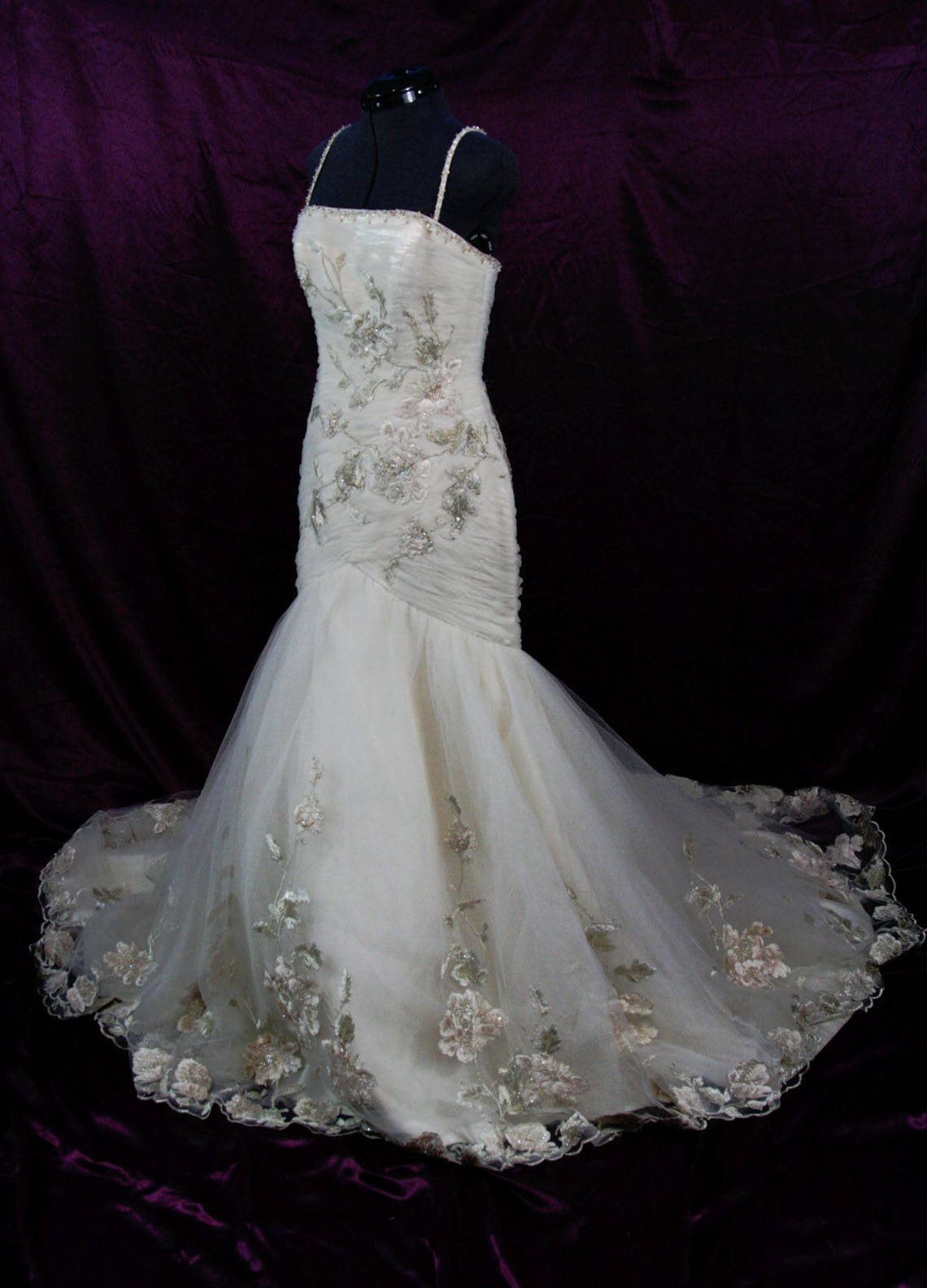 Stunning Ivory Floral Wedding Dress Size 10 by Bridal Elegance - Etsy