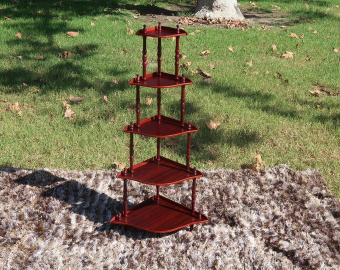 Victorian Style 5-tier Wood Corner Display Shelf With Spindles 48" H - Etsy