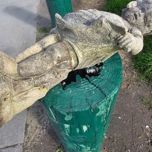 Bashful Betty Cement Garden Statue Little Girl Lawn Decor Weathered H 21.5" - Etsy