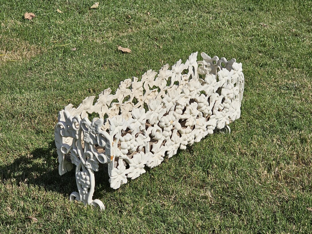 American Art Nouveau Cast Iron Grape Vine Planter 33l X 9w X 13.75h 39 ...