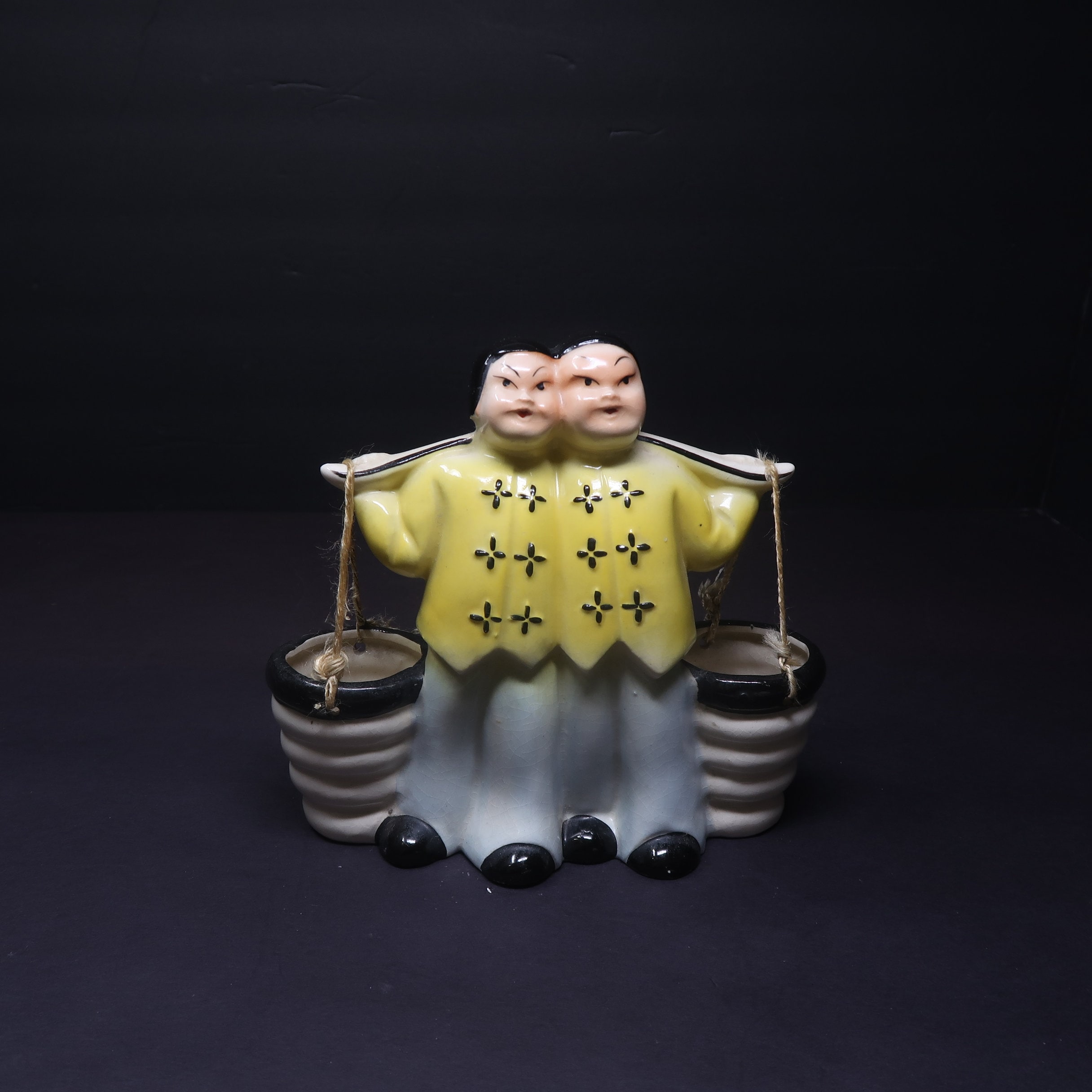 Vintage Chinese Ceramic Figurine Carrying Water Yoke With Buckets - Etsy