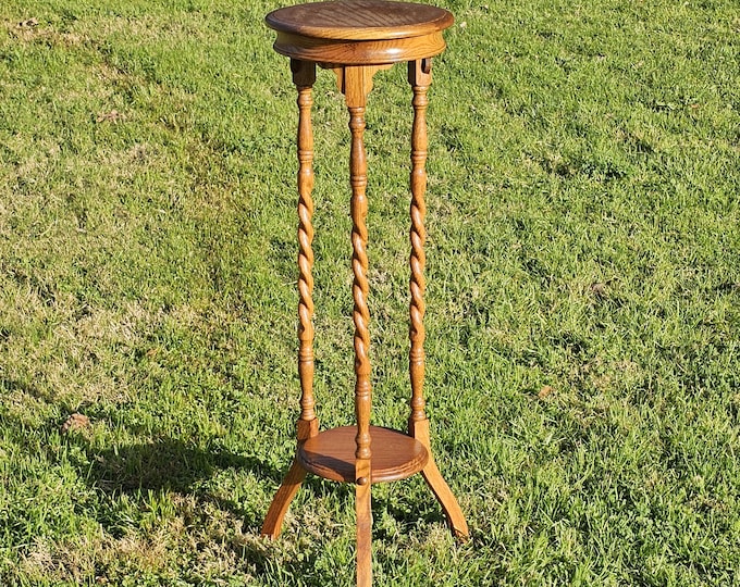 Vintage Oak Twist Leg Plant Stand / Flower Stand 39.5"h - Etsy