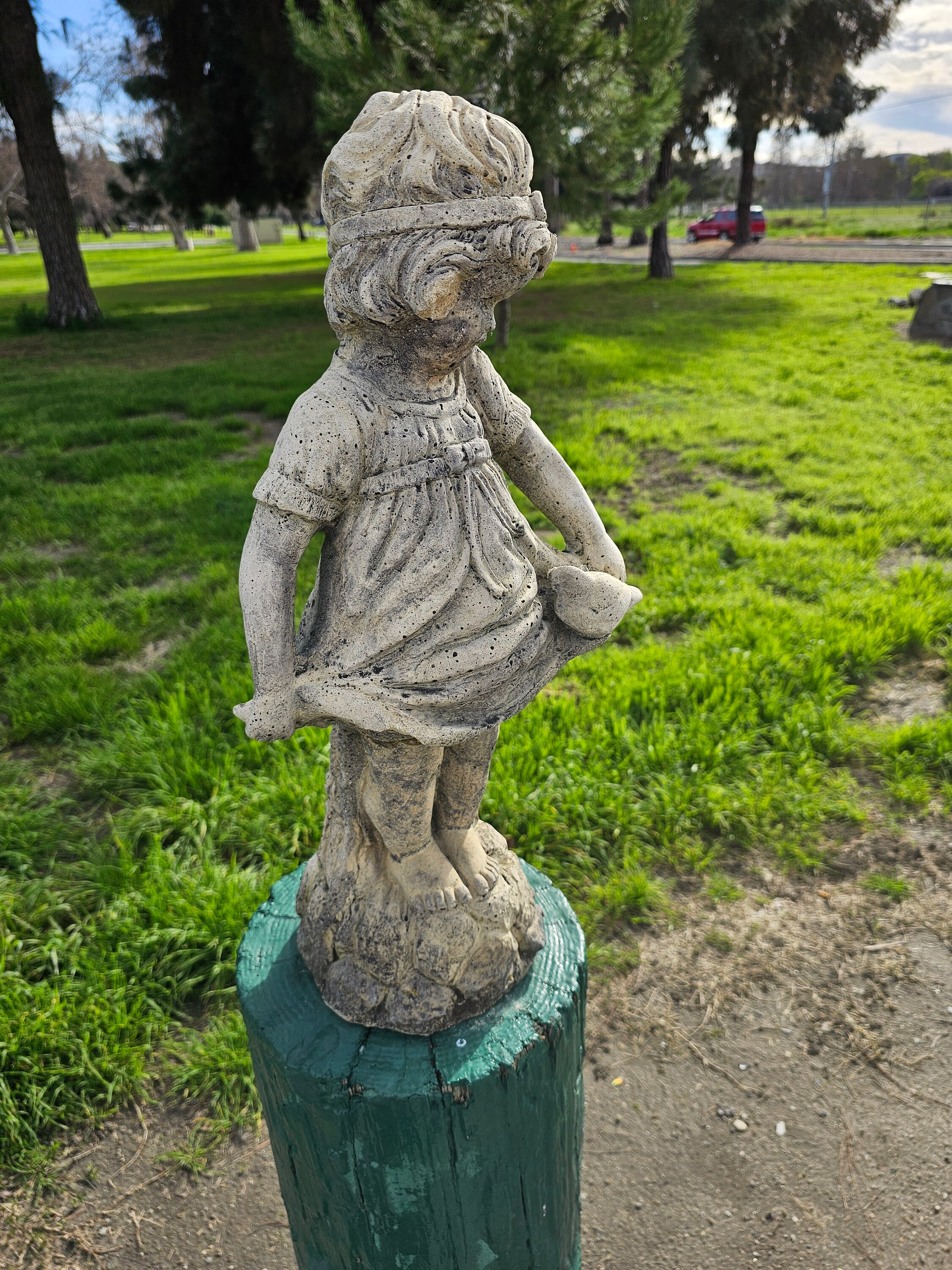 Bashful Betty Cement Garden Statue Little Girl Lawn Decor Weathered H 21.5 - Etsy