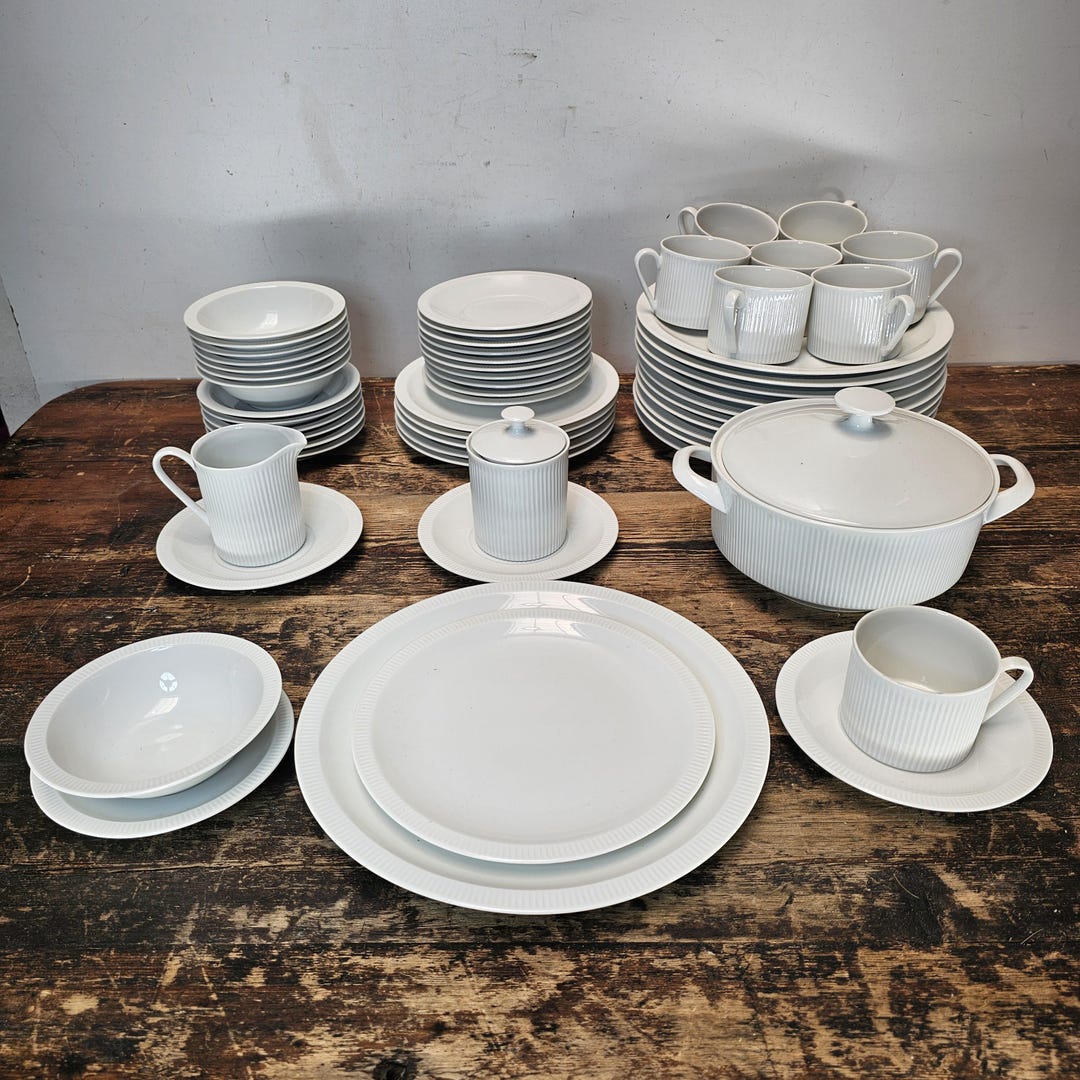 56-piece Vintage Arzberg Germany "athena" White Porcelain Dinnerware ...