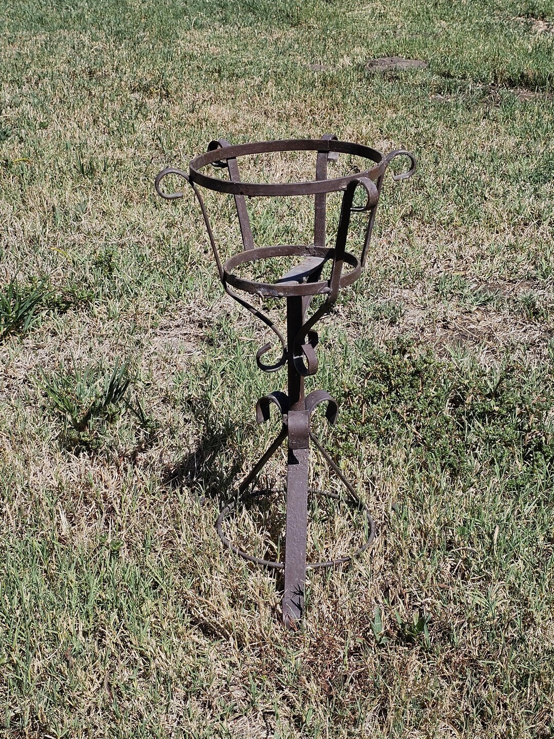Vintage Metal Scroll Plant Stand Brown Rustic 20"h - Etsy