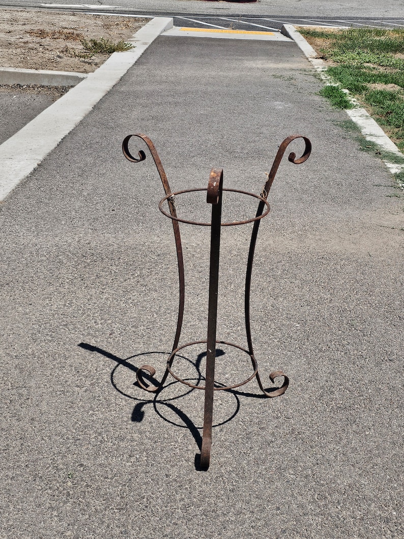 Spanish Revival Style Metal Scroll Planter Holder Stand 26.5" H - Etsy