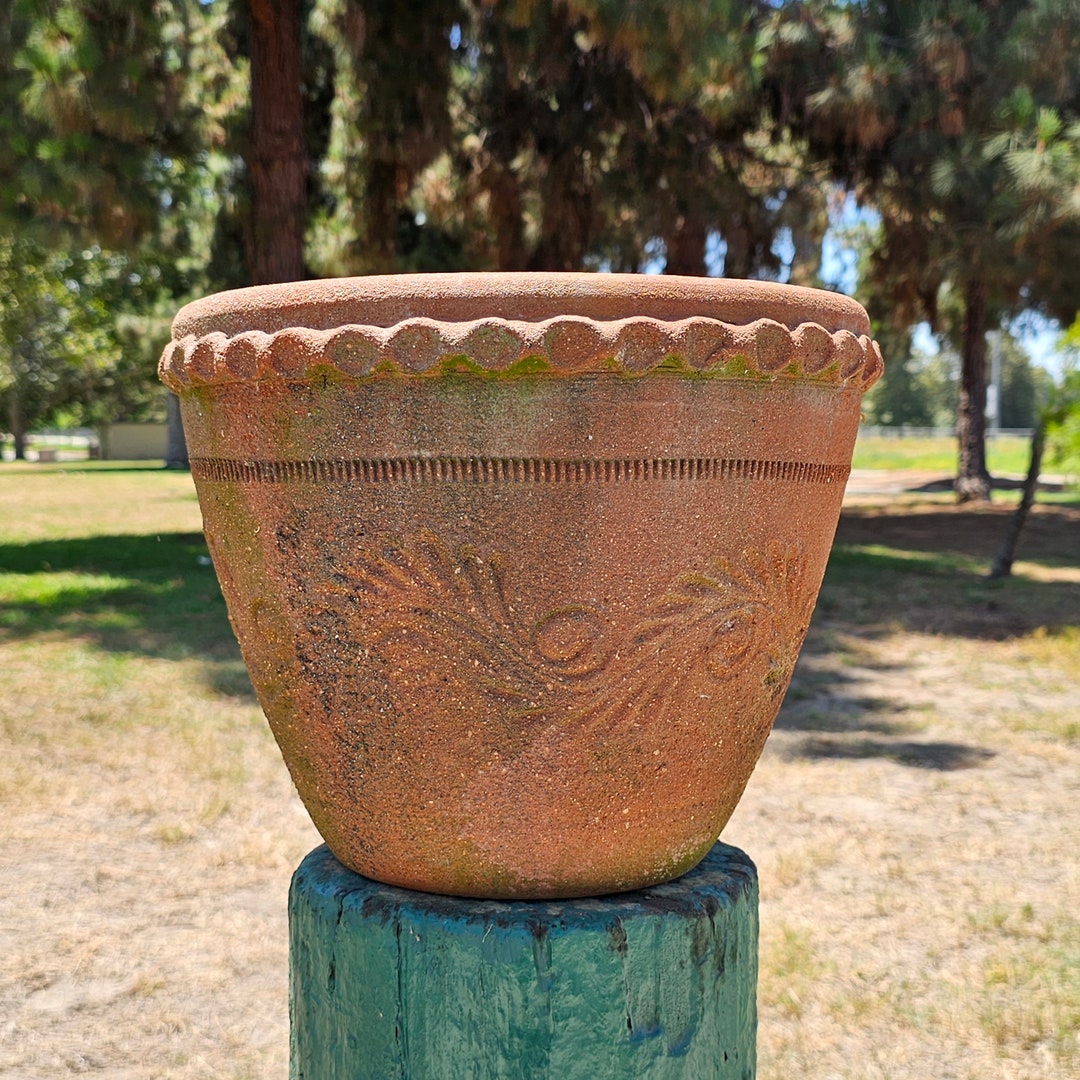 Rustic Clay Flower Planter Pot Weathered Terracotta 13 Dia X 10 H - Etsy