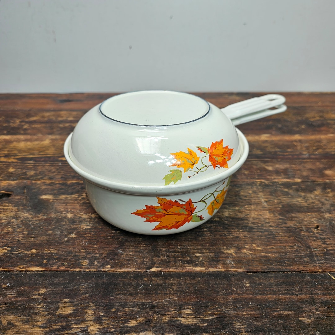 Vintage Descoware Belgium Skillet and Sauce Pan Combo With Maple Leaves ...