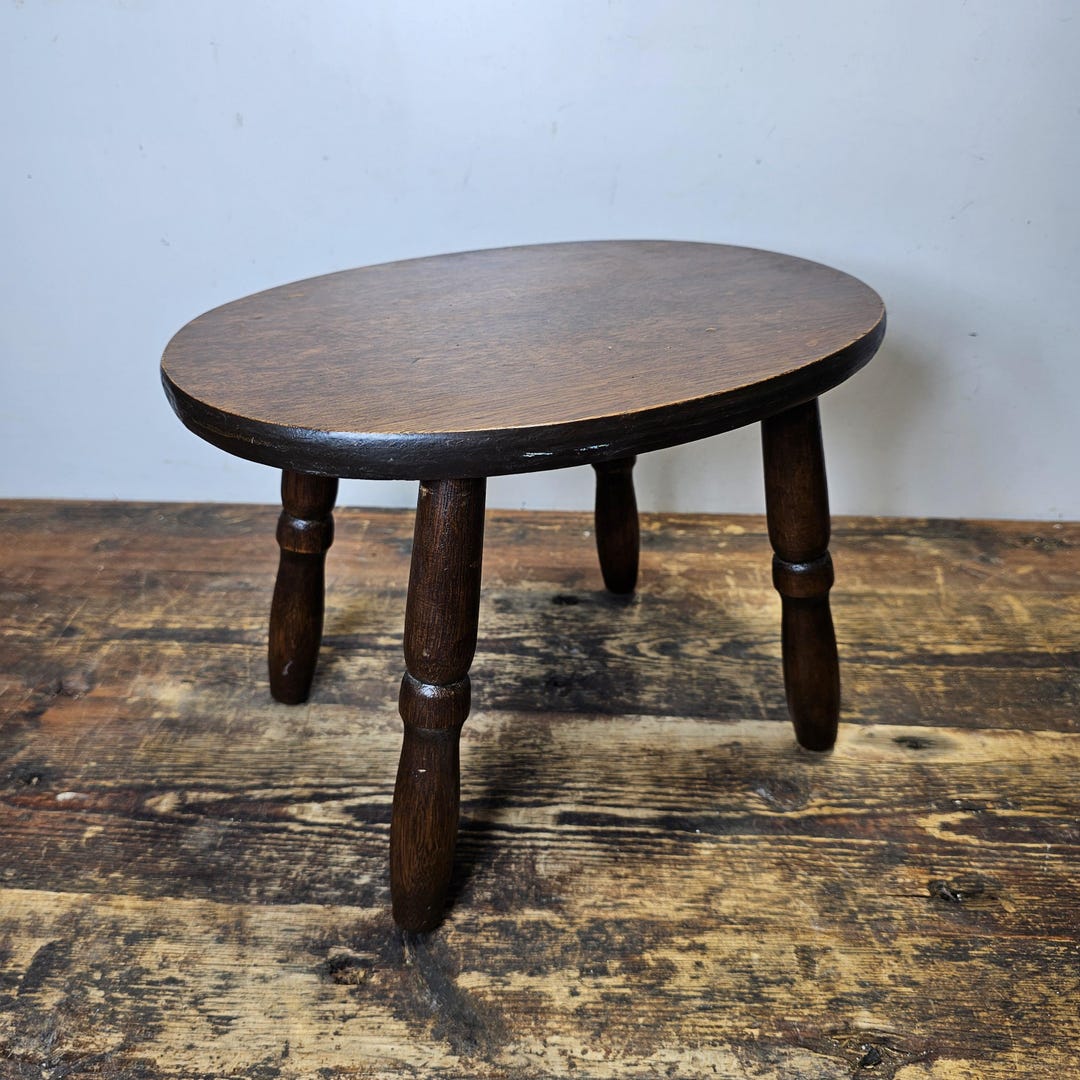 Vintage Small Oval Wood Foot Stool Made in Taiwan - Etsy
