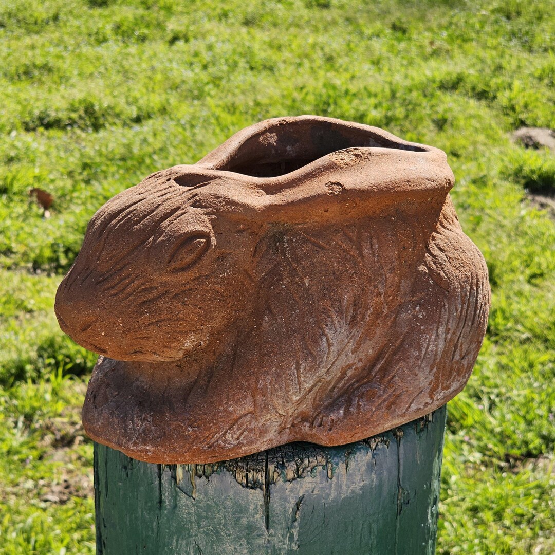 Vintage Terracotta Clay Bunny Rabbit Planter 13"l X 7.5"w X 6.5"h - Etsy