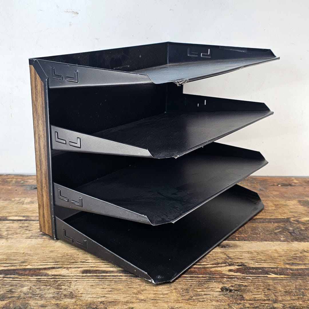 Vintage LIT-NING 4-tier Desktop Steel File Organizer - Etsy