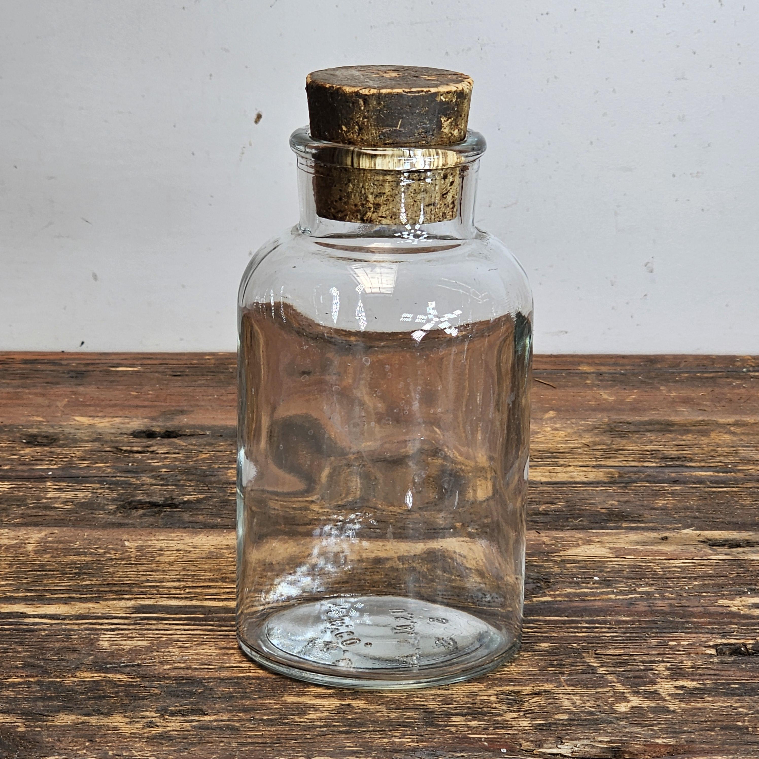 T.C.W. Co. No.5 Wheaton Clear Glass Apothecary Jar With Cork Stopper ...