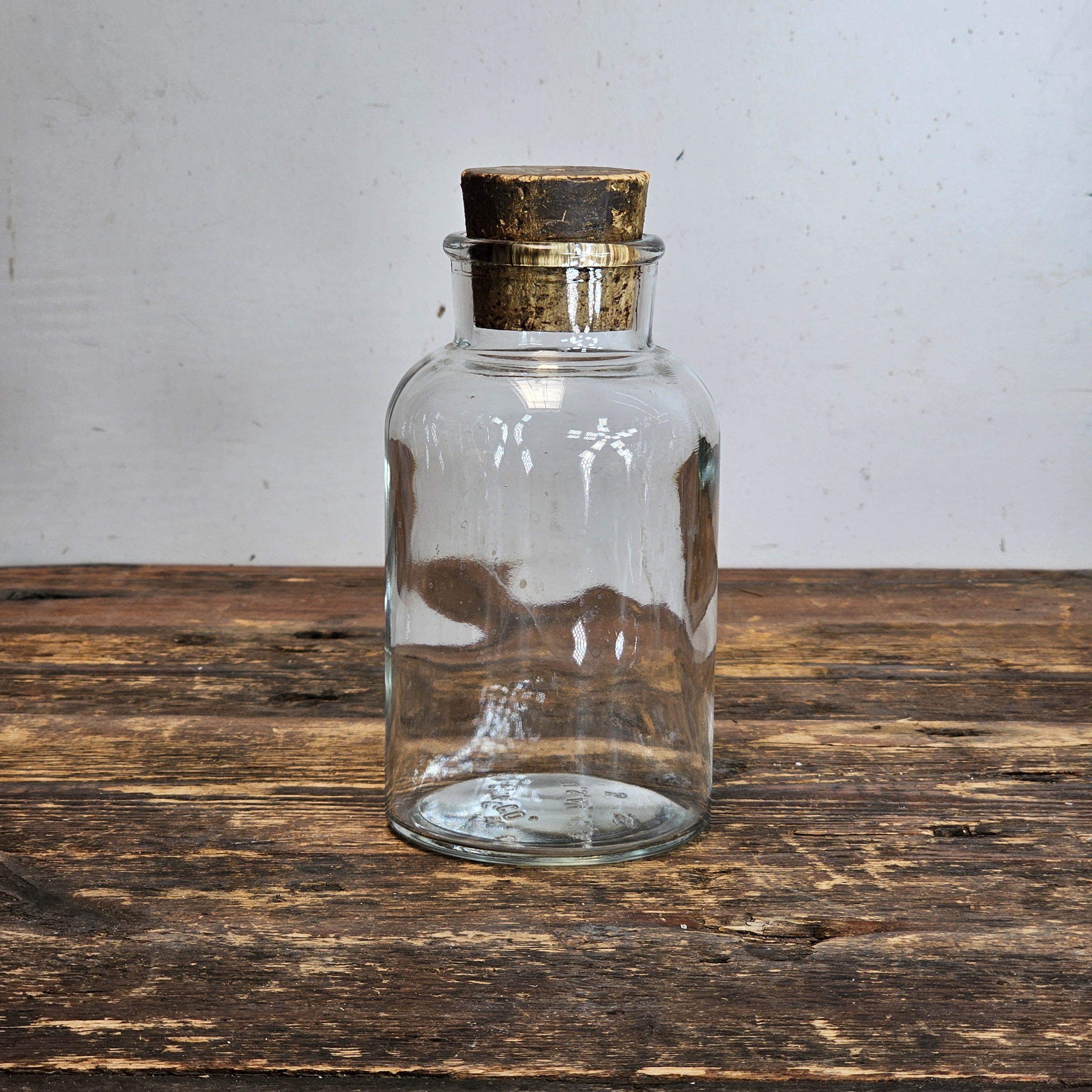 T.C.W. Co. No.5 Wheaton Clear Glass Apothecary Jar With Cork Stopper ...