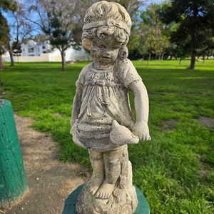 Bashful Betty Cement Garden Statue Little Girl Lawn Decor Weathered H 21.5 - Etsy