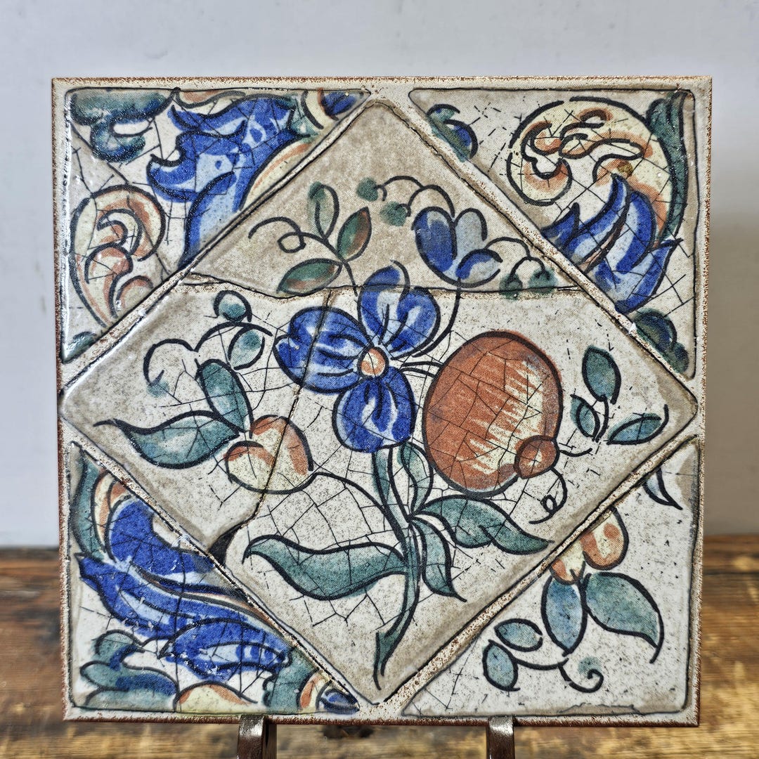VENIS Made in Spain Gres De Elite Tile Trivet Antique Flower 6 X 6" - Etsy