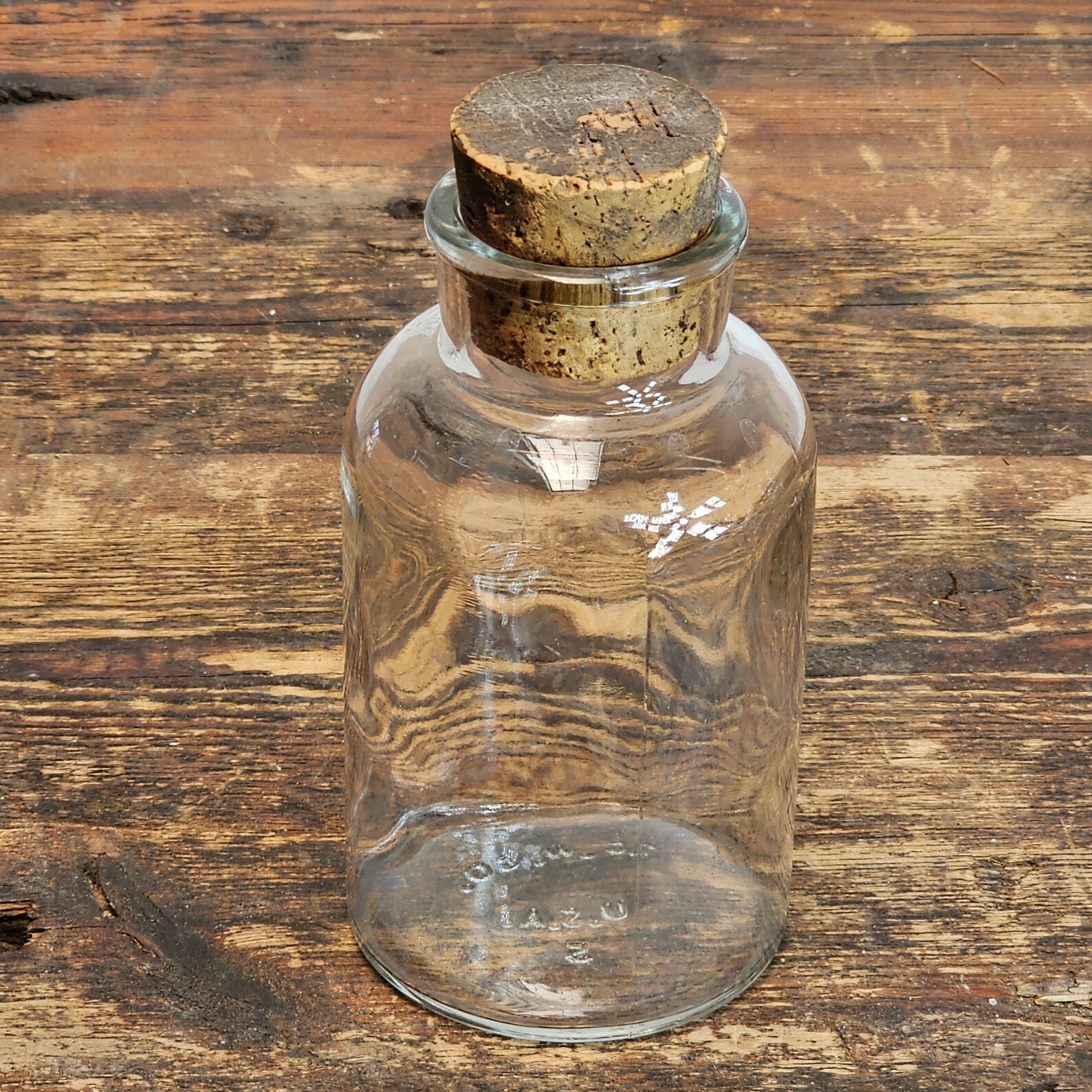 T.C.W. Co. No.5 Wheaton Clear Glass Apothecary Jar With Cork Stopper ...