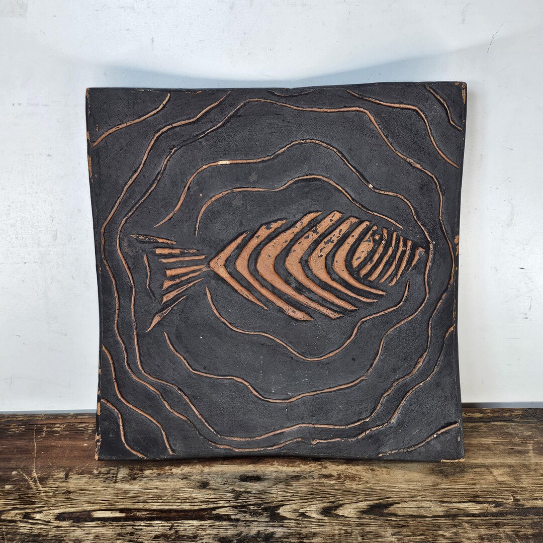 Colin Thorburn 1970s British Studio Pottery Decorative Fish Relief Art ...