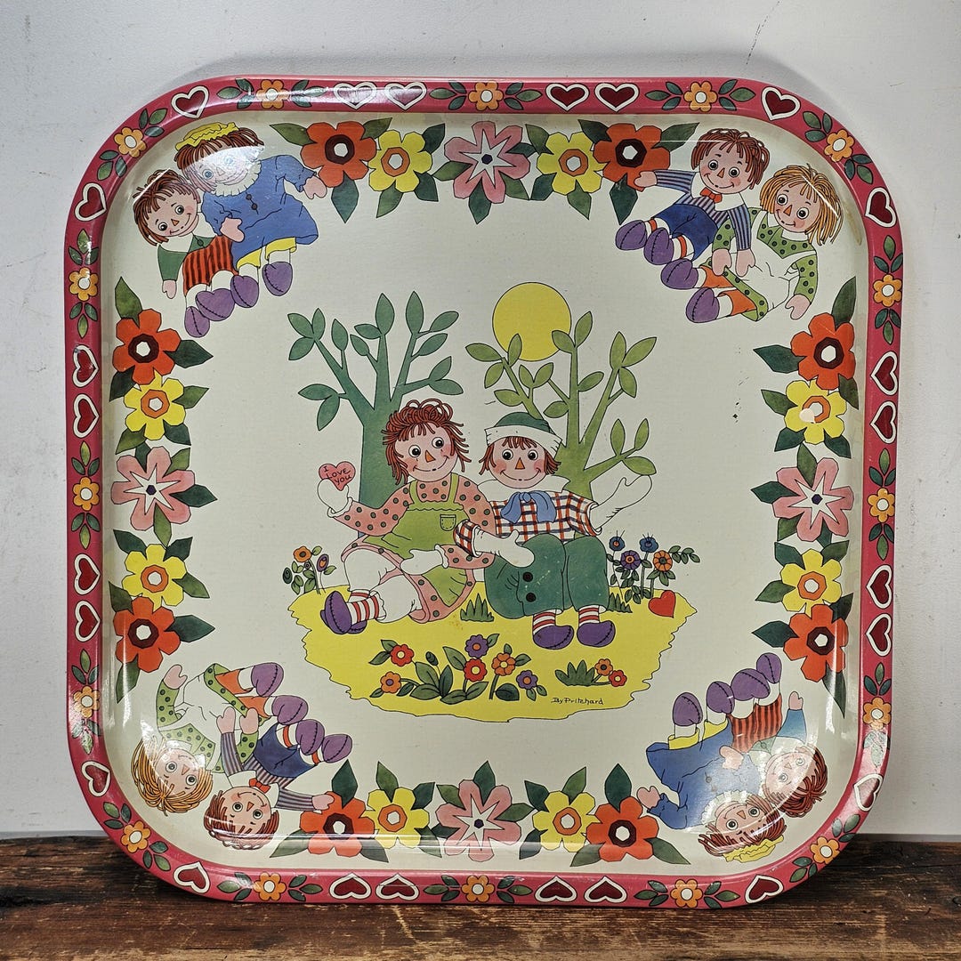 Vintage 1974 Raggedy Ann & Andy Daher Decorated Ware Metal Tray - Etsy