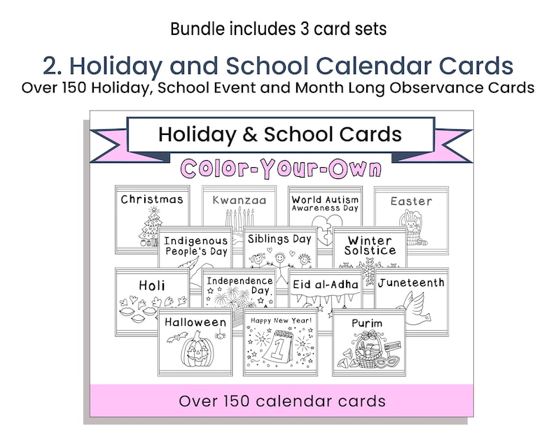 Color-your-own Calendar Card Bundle Instant Digital Download - Etsy