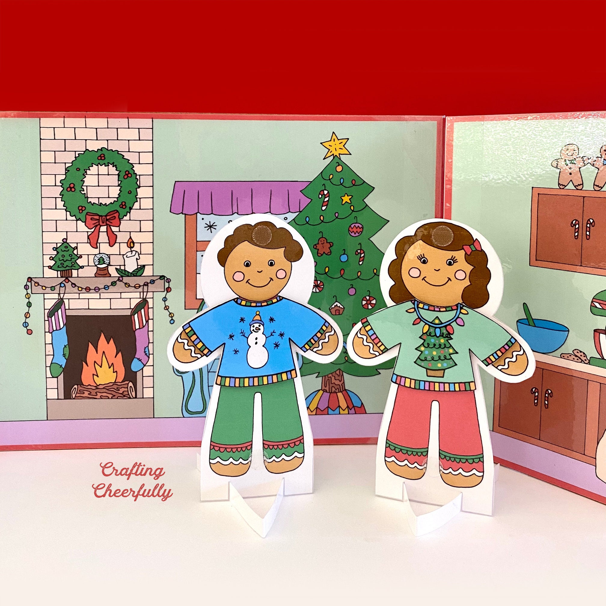 Gingerbread Paper Dolls Dress Up and Scenery for Pretend | Etsy