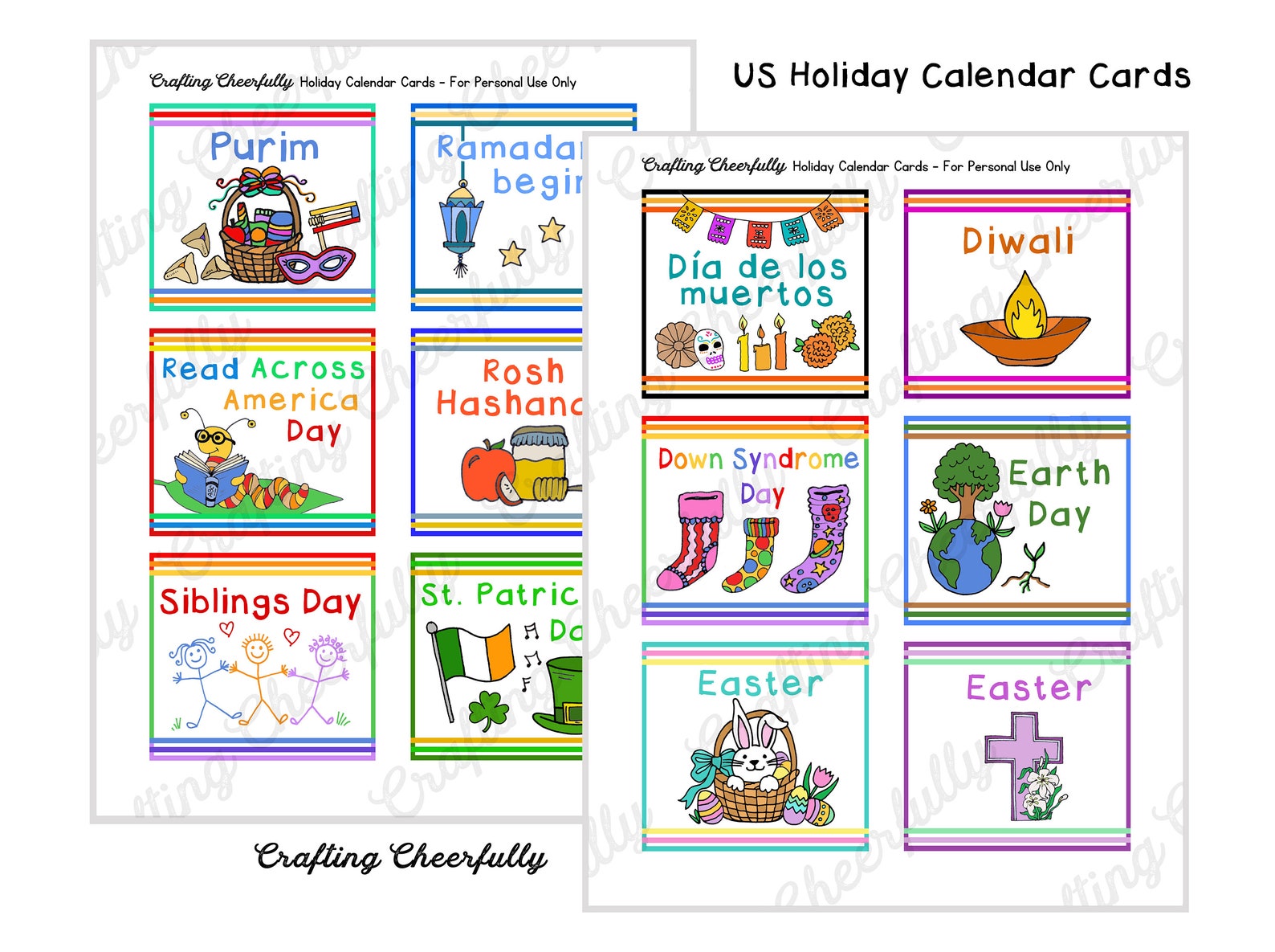 Holiday Calendar Cards AND Fun National Days Card Double - Etsy