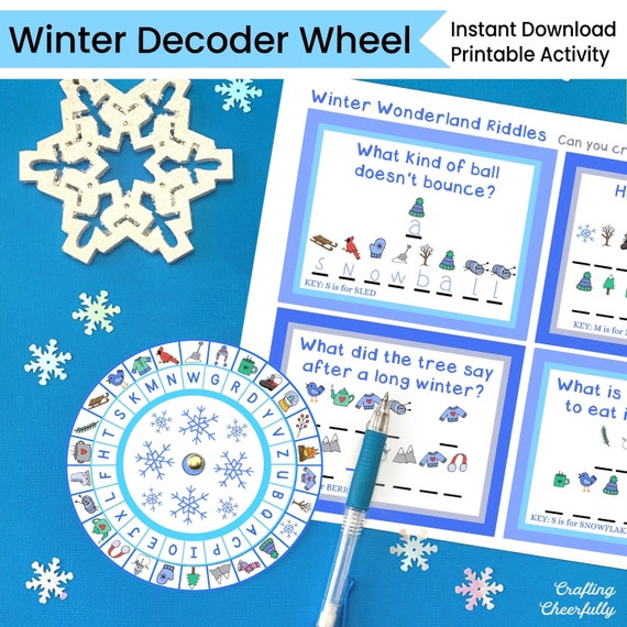 Winter Decoder Wheel Cipher Wheel Kid's Winter - Etsy