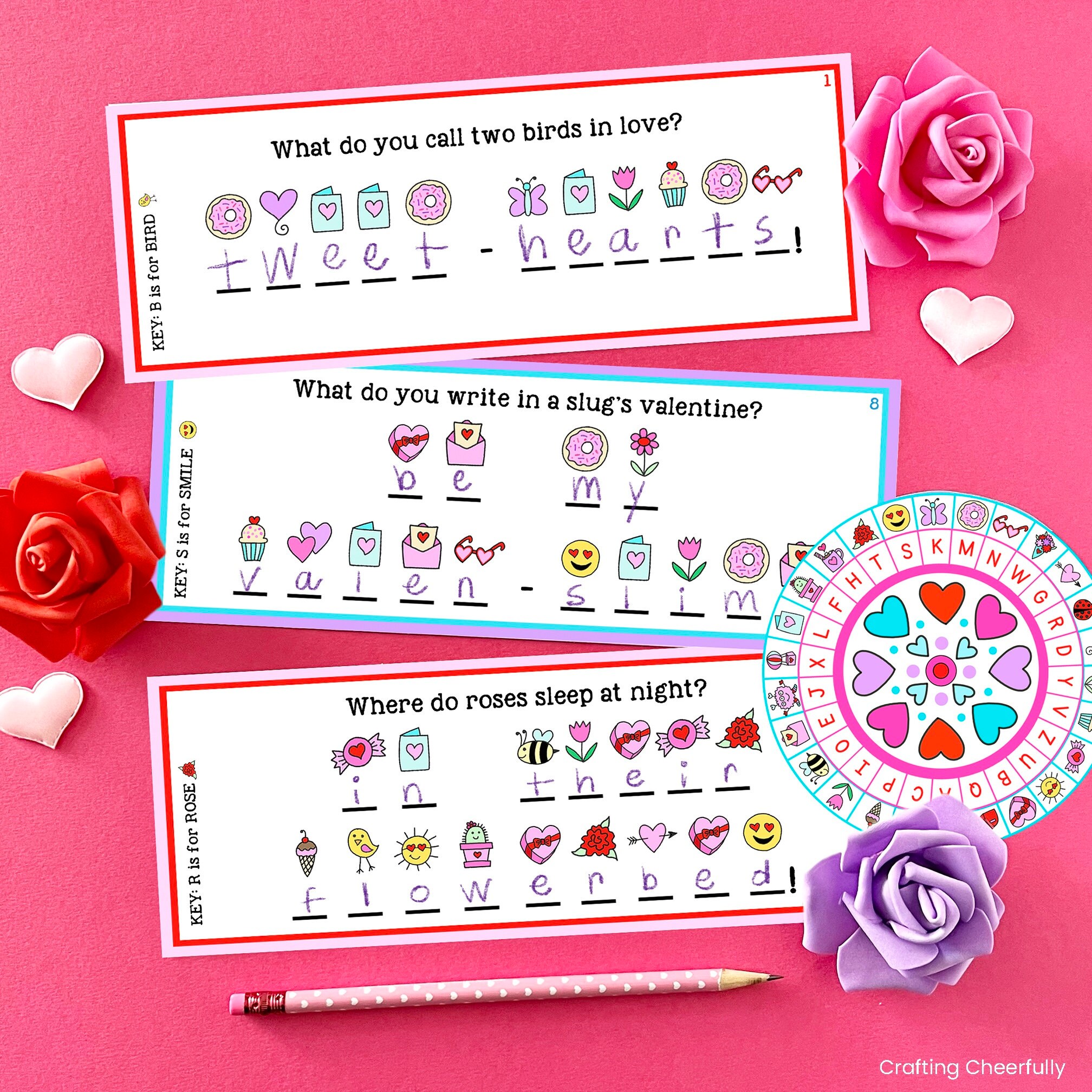 Valentine's Day Decoder Wheel Cipher Wheel Printable Valentine's Day ...