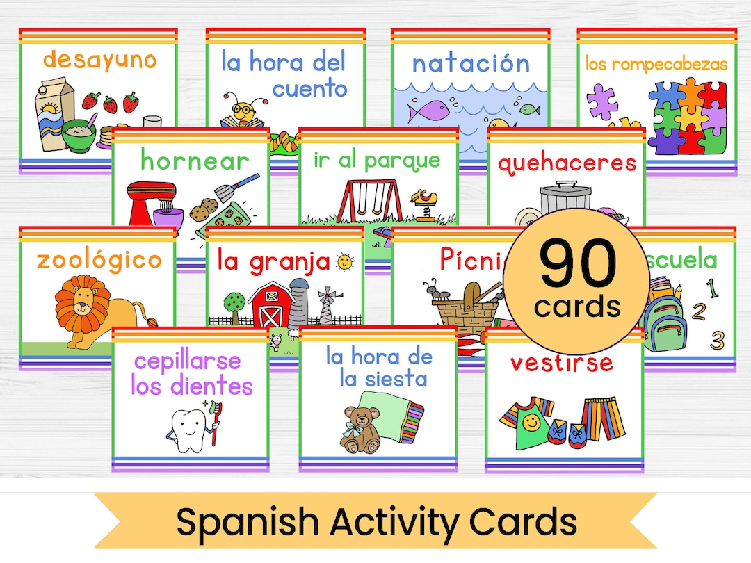 Spanish Daily Activity Routine Cards - Spanish Visual Schedule Cards ...