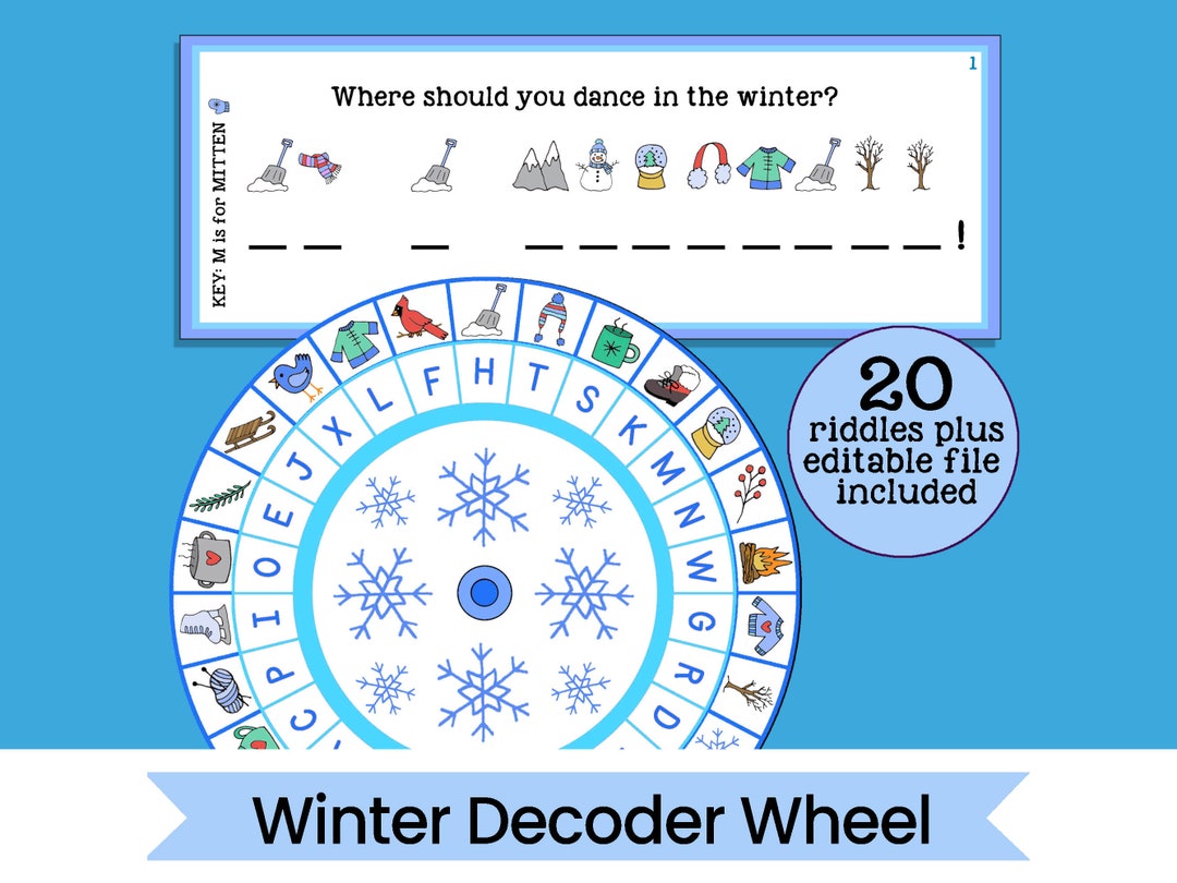 Winter Decoder Wheel - Cipher Wheel - Kid's Winter Activity Printable ...