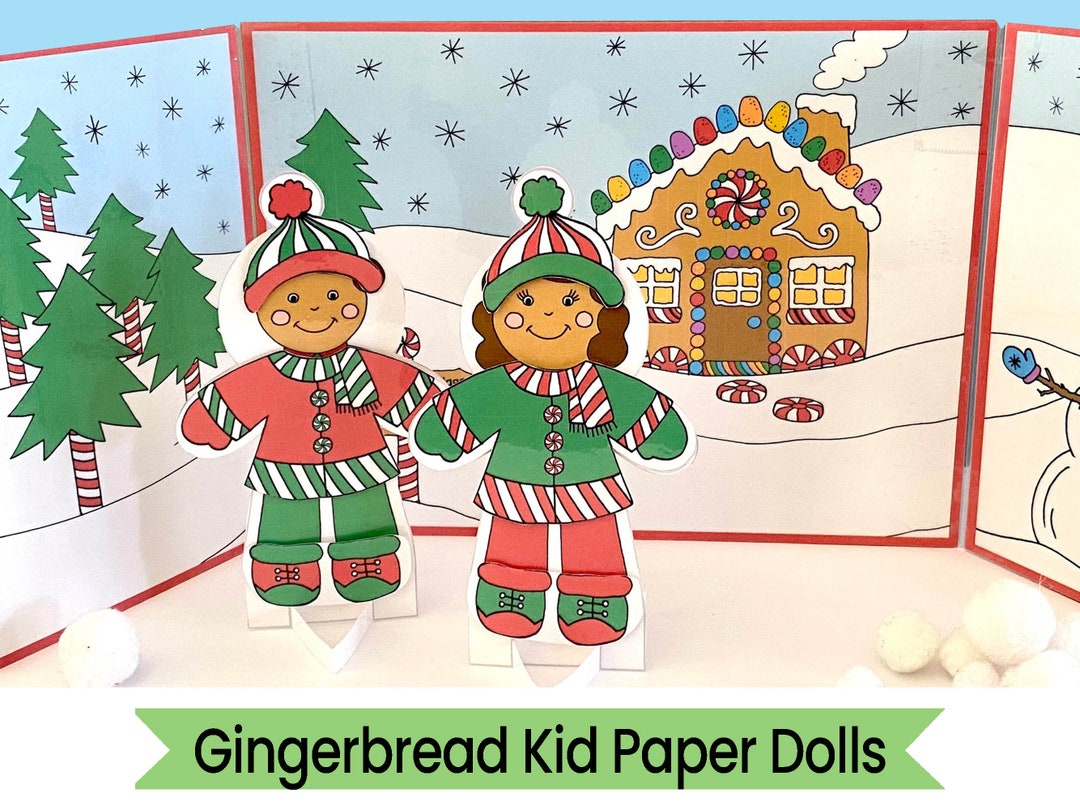 Gingerbread Paper Dolls - Dress up and Scenery for Pretend Play ...