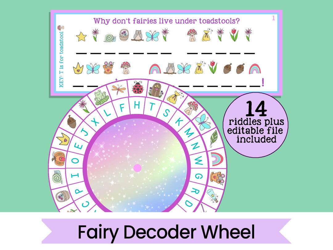 Fairy Decoder Wheel - Cipher Wheel - Kid's Fairy Activity Printable ...
