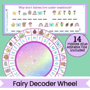 Fairy Decoder Wheel - Cipher Wheel - Kid's Fairy Activity Printable ...