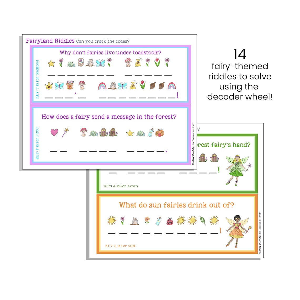 Fairy Decoder Wheel - Cipher Wheel - Kid's Fairy Activity Printable ...