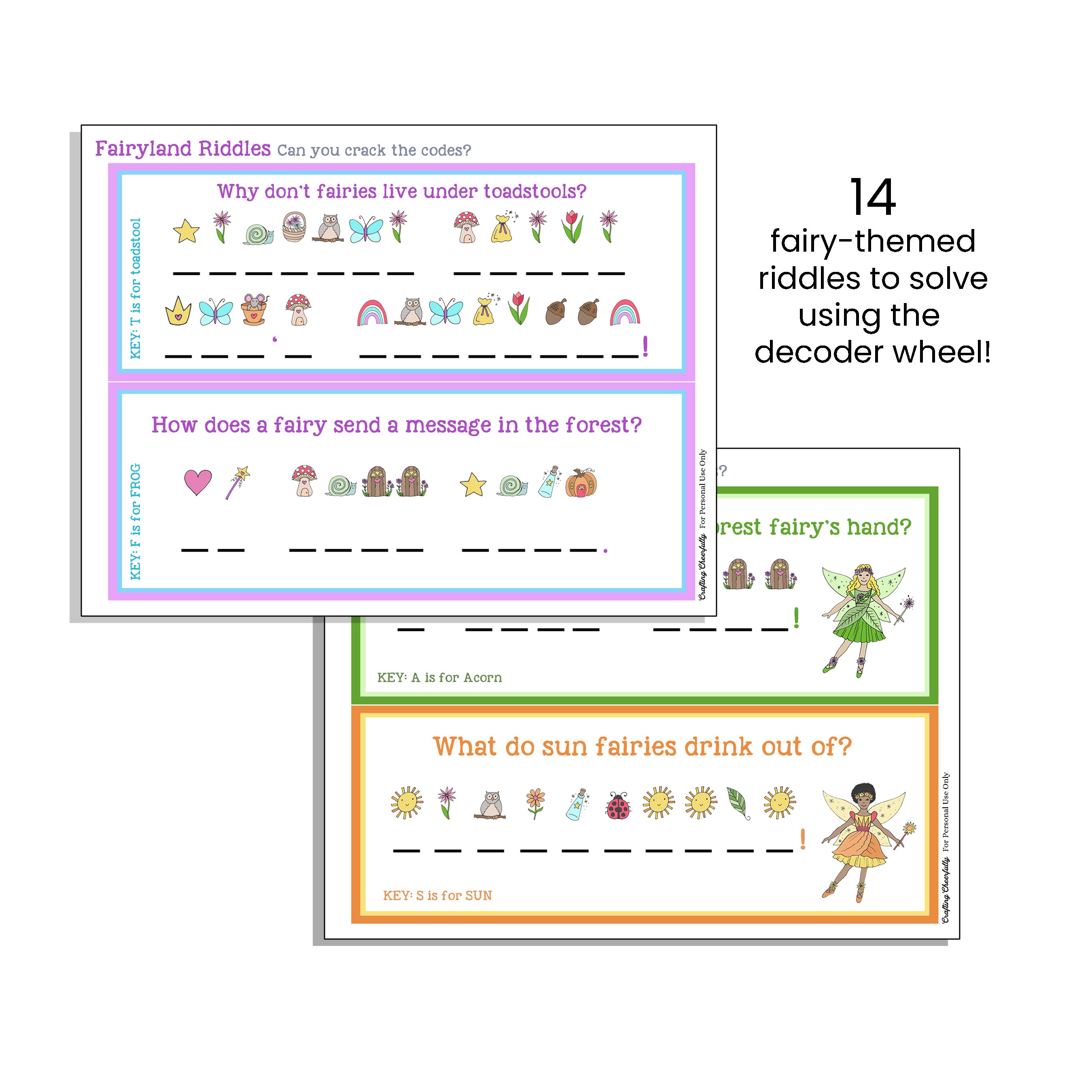 Fairy Decoder Wheel - Cipher Wheel - Kid's Fairy Activity Printable ...