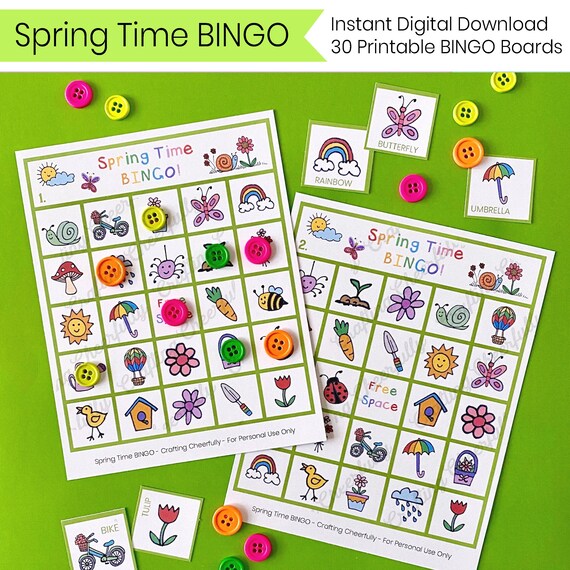 Spring Time BINGO Printable Bingo Game 30 Printable BINGO | Etsy