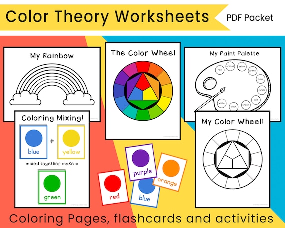 Color Theory Worksheets Coloring Pages and Activities for | Etsy