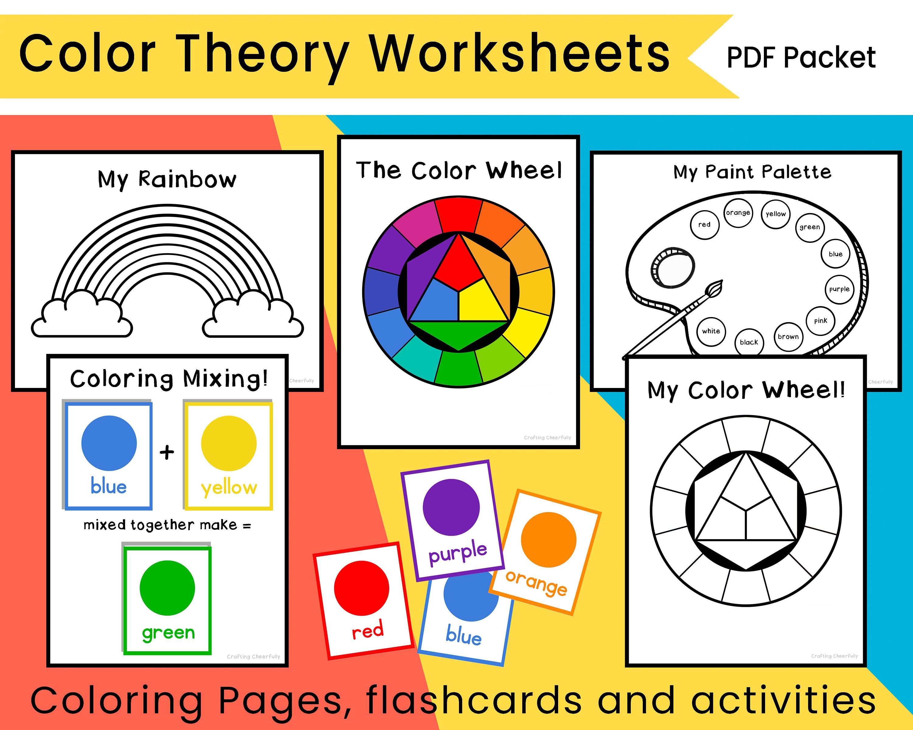 Color Theory Worksheets, Coloring Pages and Activities for Kids - Etsy