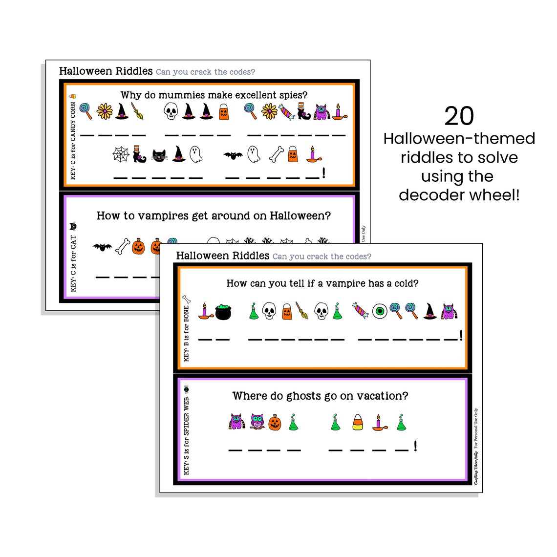 Halloween Decoder Wheel Cipher Wheel Halloween Activity - Etsy