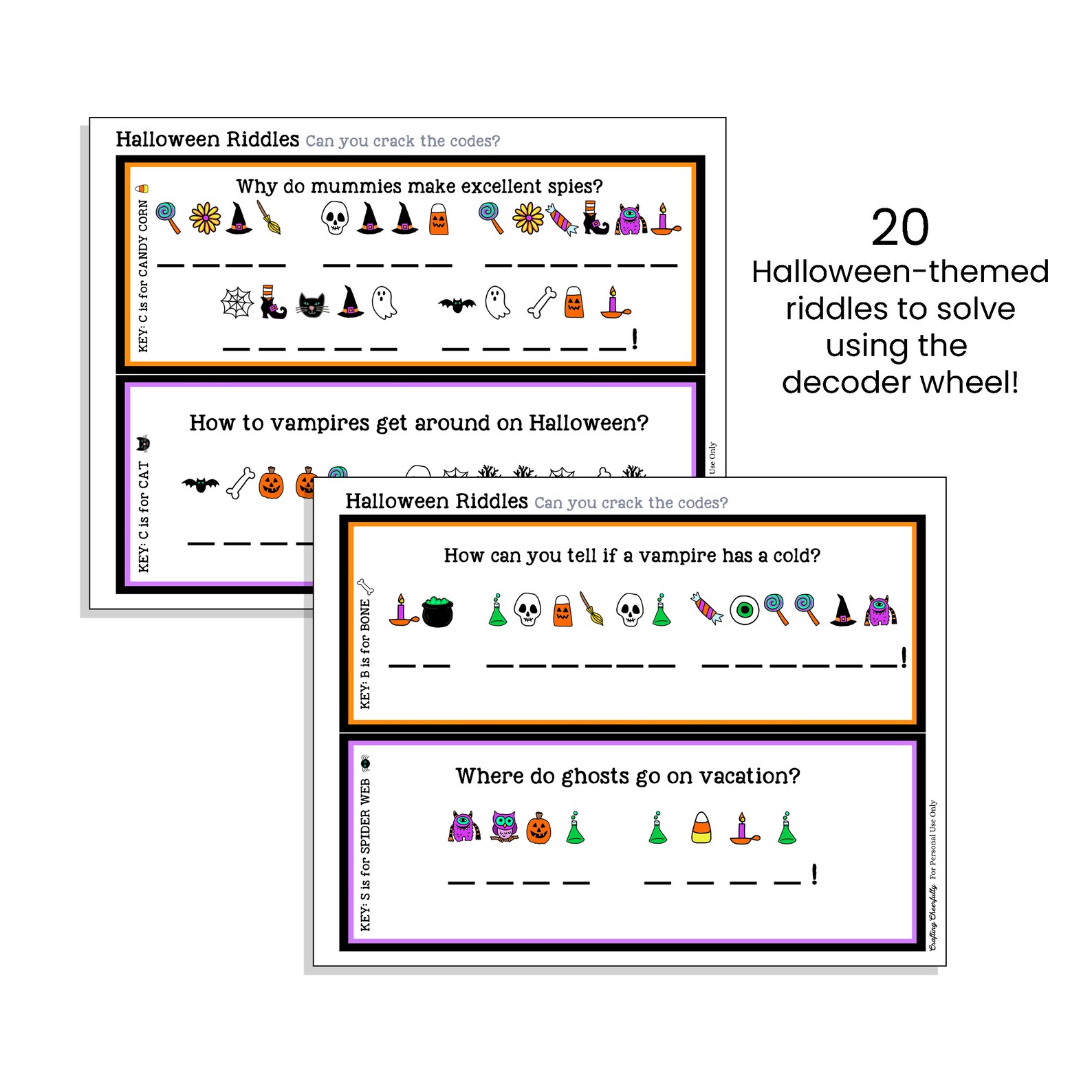 Halloween Decoder Wheel Cipher Wheel Halloween Activity - Etsy
